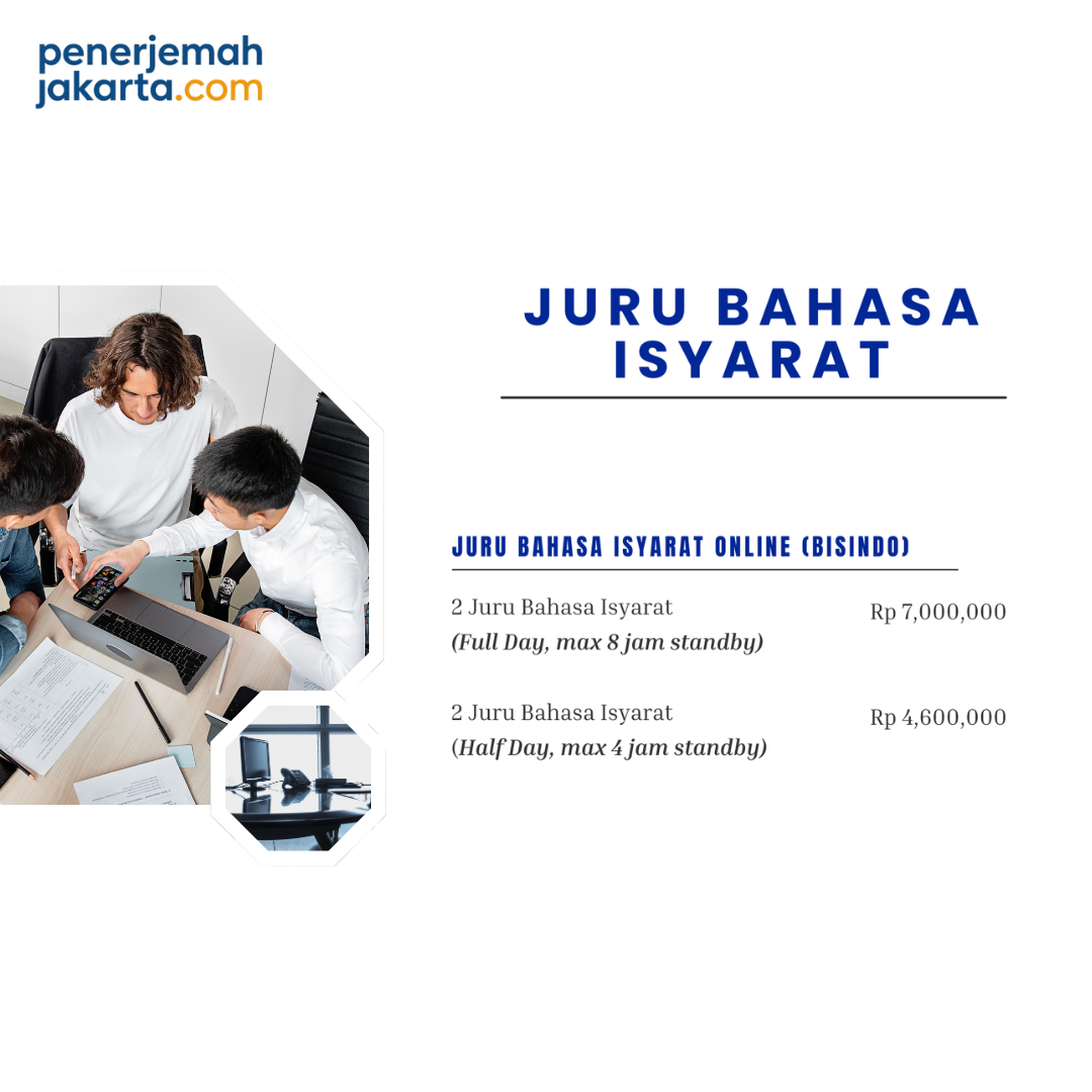 Price List Juru Bahasa Isyarat (BISINDO) Online – via Zoom ...